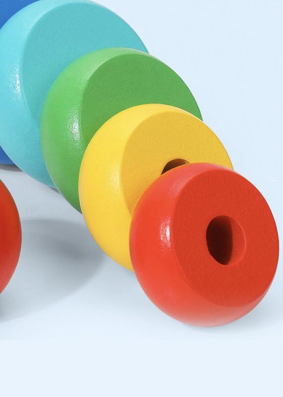 Wooden Rainbow Stacking Rings Tower - lilliput